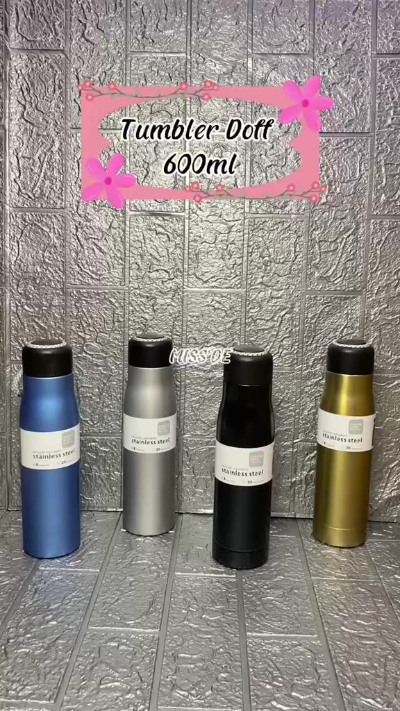 Jual BOTOL AIR MINUM STAINLESS 600ML / TUMBLR DOFF / TUMBLER TAHAN ...