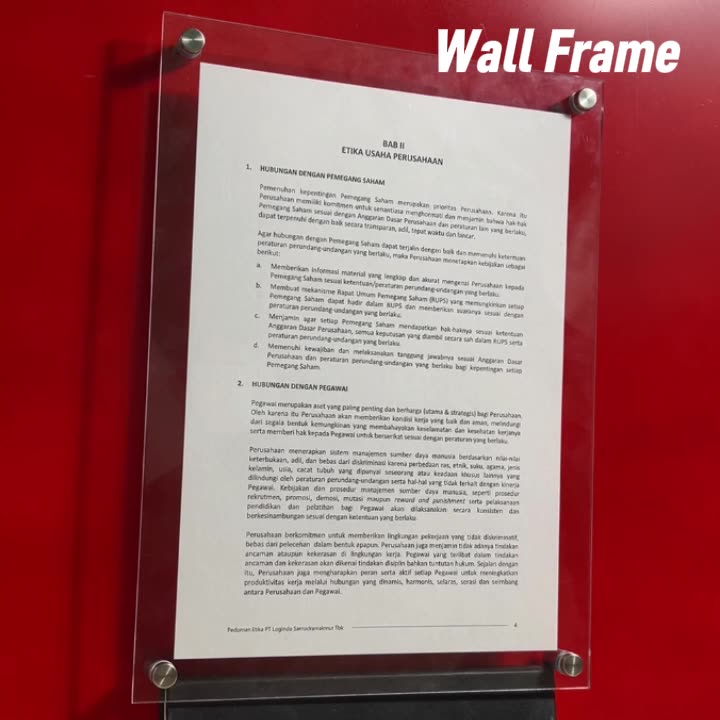 Jual Frame Akrilik Tempel Dinding A3 A4 A5 - Tempat Penyimpanan Brosur ...