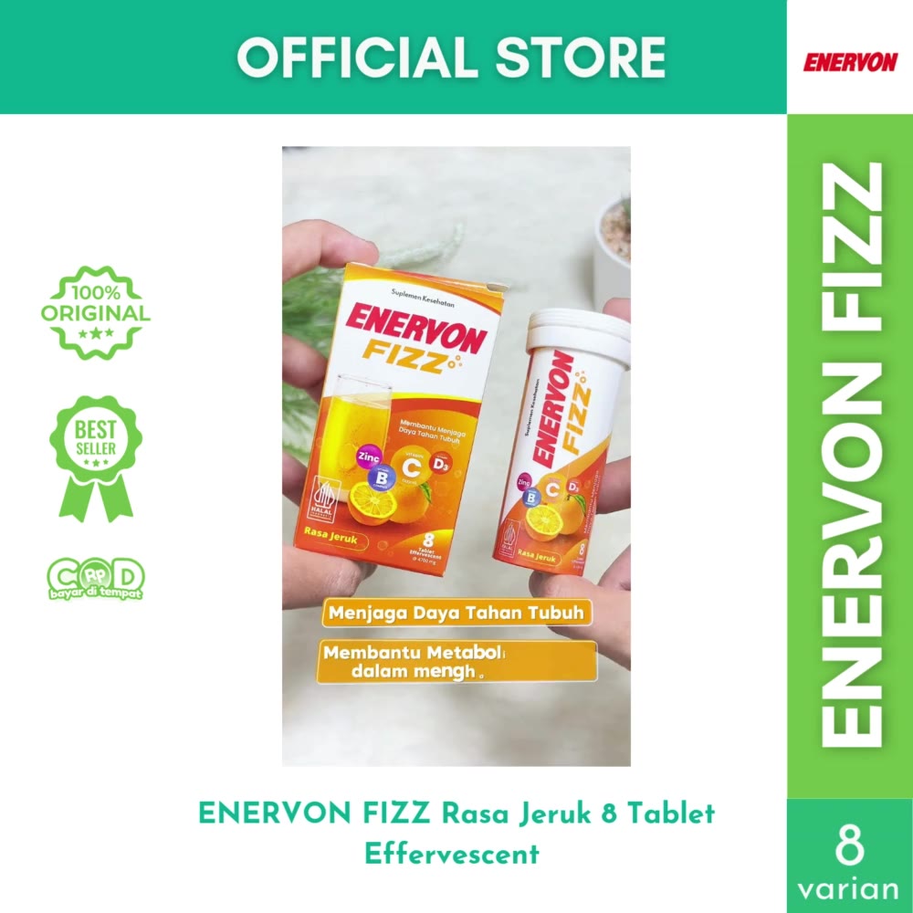 Jual ENERVON FIZZ Rasa Jeruk 8 Tablet Effervescent | Vitamin C dan B ...