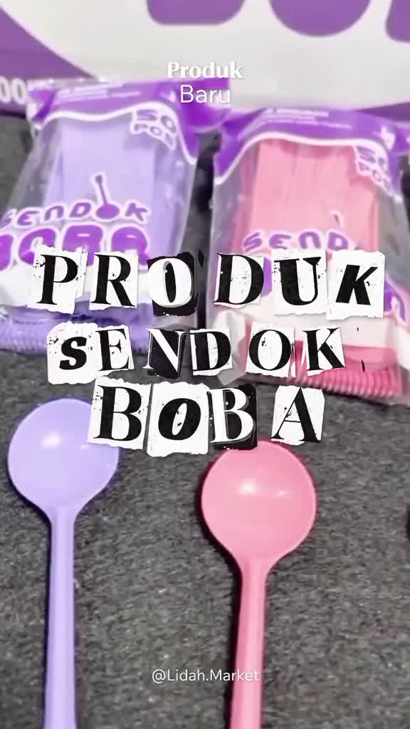 Jual Sendok Boba JD Warna Pink Isi 50 pcs Sendok Plastik Food Grade ...