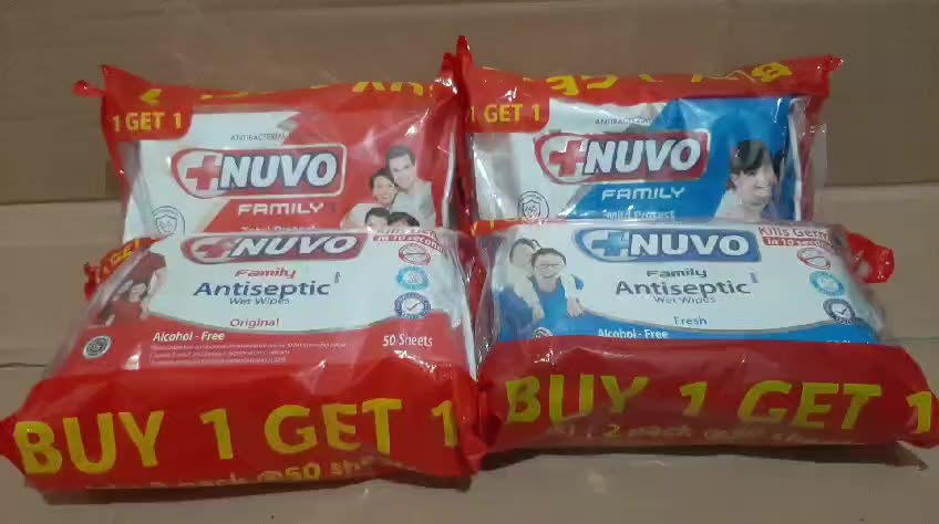 Jual 2 Pcs Tissue Basah NUVO x 50 Sheets warna Biru & Merah | Shopee ...