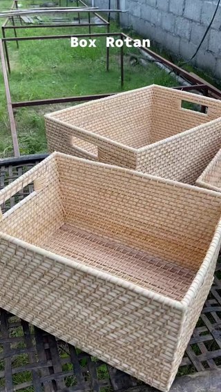Jual Keranjang Rotan / Box Penyimpanan Anyaman Rotan / GND Rotan ...