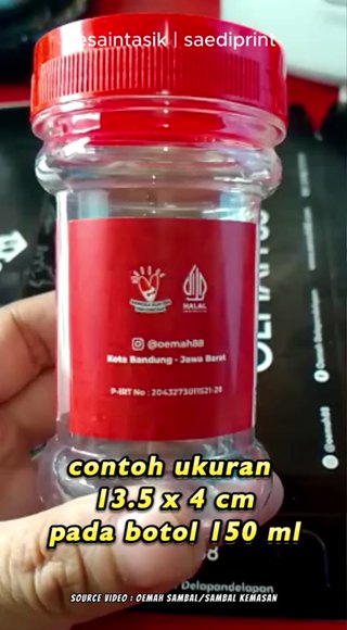 Jual LABEL STIKER SAMBAL BOTOL, TOPLES 150 gr, 100 gr, 200 gr, Cepat ...