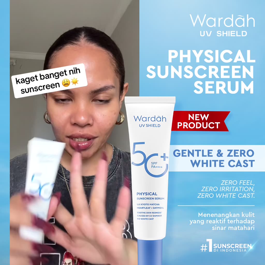 Jual WARDAH UV Shield Physical Sunscreen Serum SPF 50 PA 30 ml Sunscreen Wajah Ringan Tidak ...