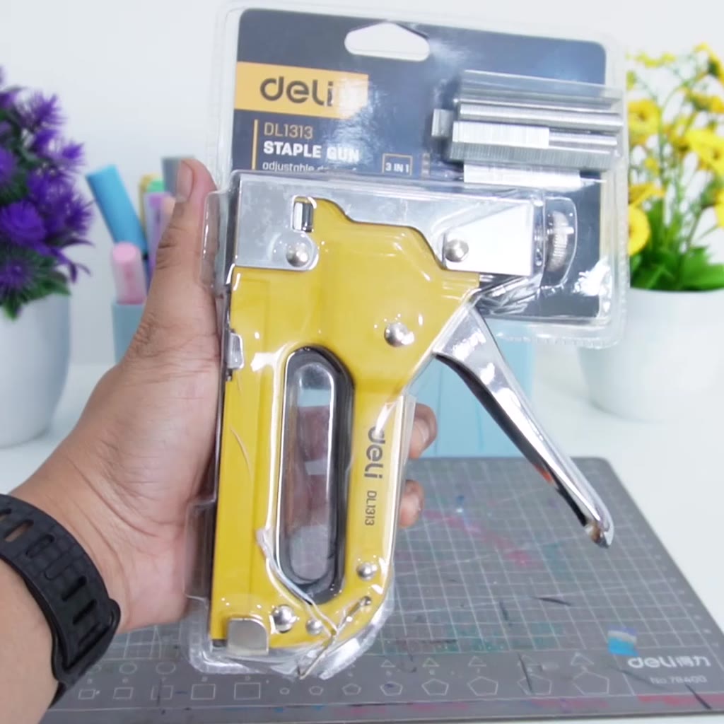 Jual Deli Staple Gun/Staples Tembak 3 in 1 Chromium molybdenum Bisa 3 ...