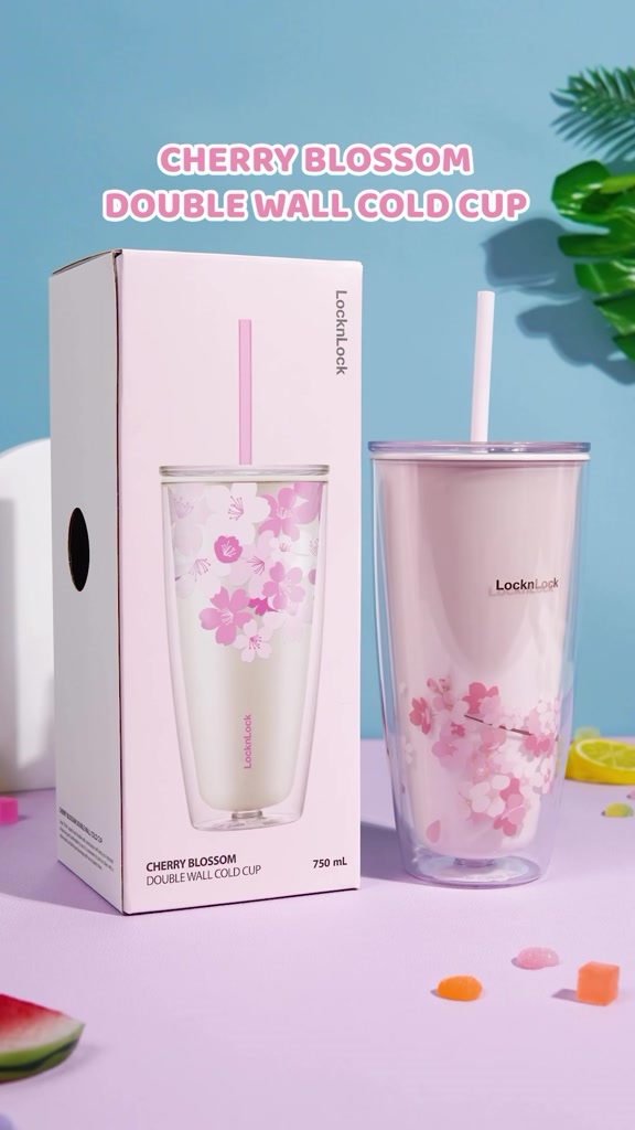 Jual LocknLock Exclusive Botol Minum Double Wall Cold Cup Cherry ...