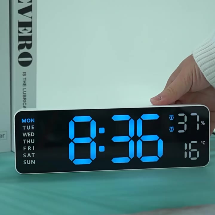 Jual Jam Dinding Digital LED Tampilan Tanggal Suhu Dekorasi /Jam ...