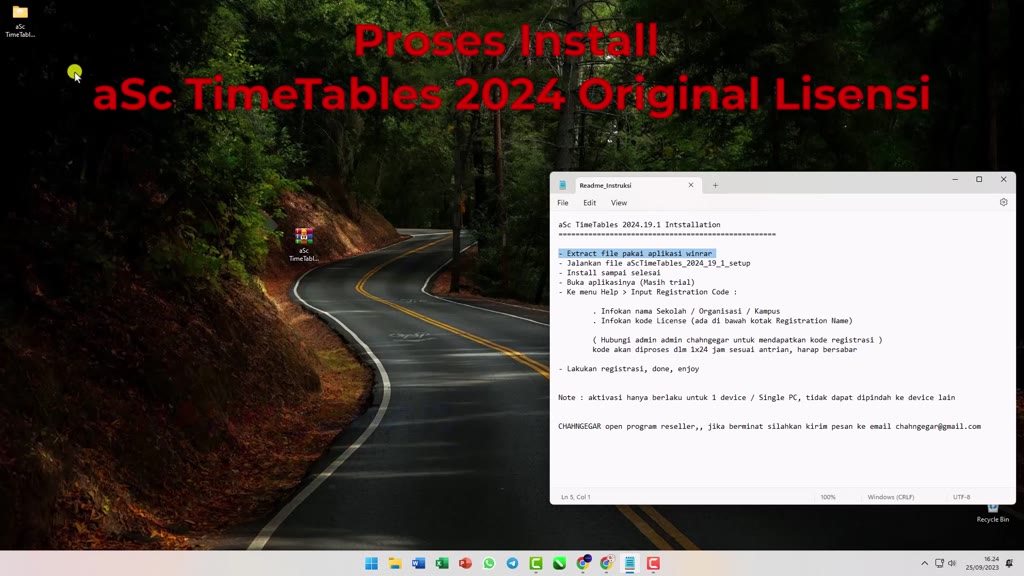Jual ASC TIMETABLES 2026 2025 / 2024 ORIGINAL KEY SOFTWARE UNTUK ...