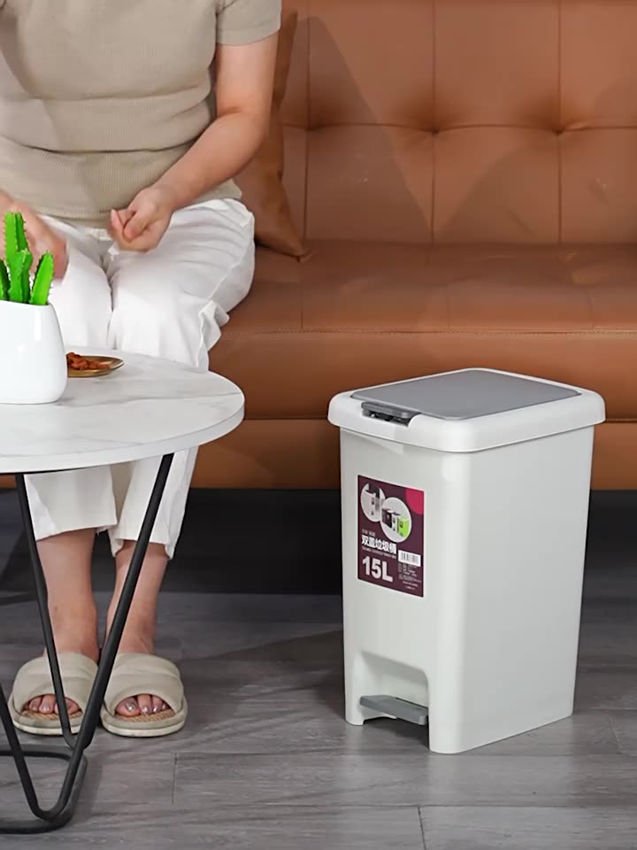 Jual Tempat Sampah Injak 8L /10L/15L/20L Tong Sampah Plastik Tertutup Trash Bin Kotak Sampah ...