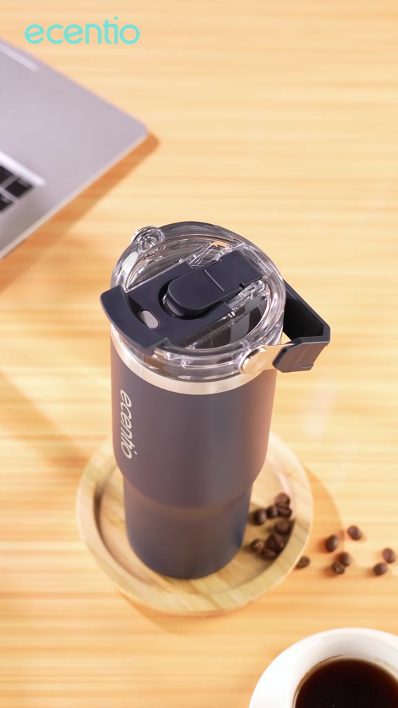 Jual ecentio tumbler 900ml Mug panas sedotan stainless steel 304 tahan ...