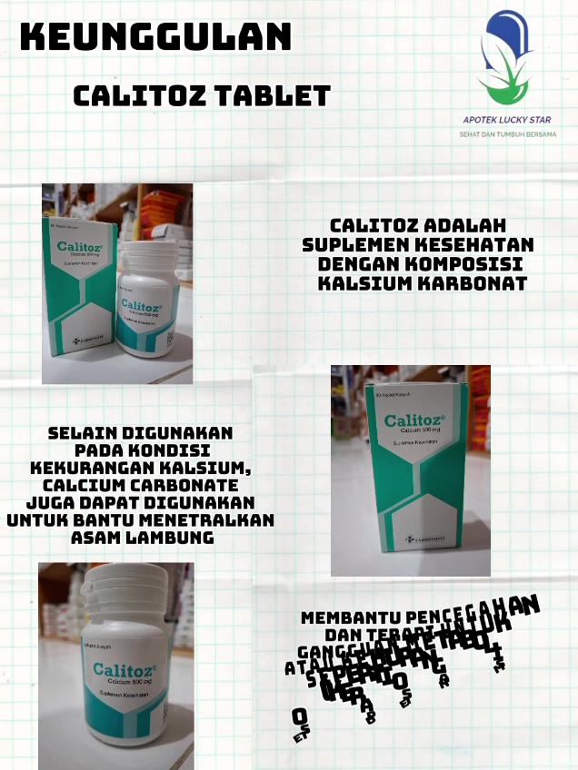 Jual Calcium Calitoz/Calos 500 mg Membantu Mencegah Gangguan ...