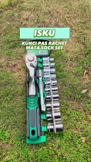 Jual ISKU Kunci Shock 12Pcs Drive Socket 1/2 Inch Socket Wrench Set 8 ...