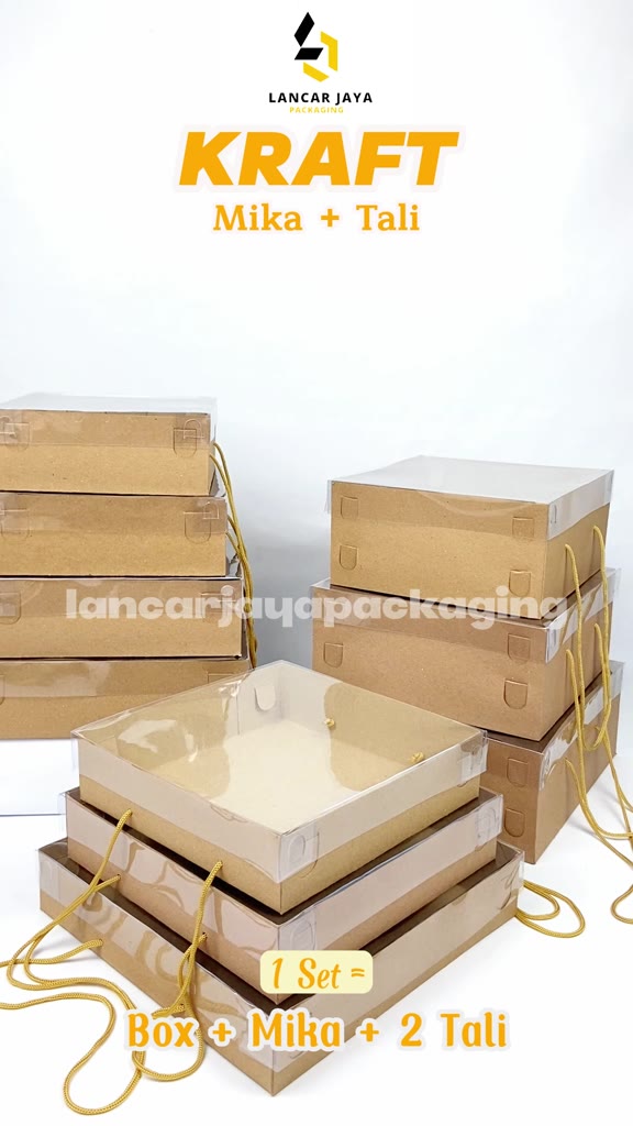 Jual Box Mika Tali Kraft Kotak Jinjing Kemasan Kue Cake Roti Rice Box ...