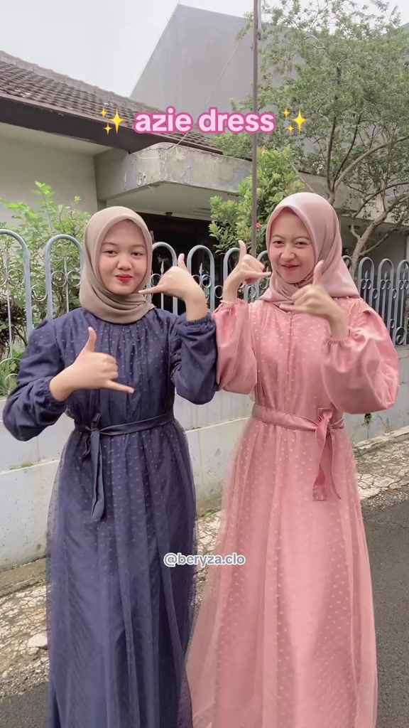 Jual AZIE DRESS SATIN MIX TULLE POLKADOT DRESS BUSUI FRIENDLY BAJU ...