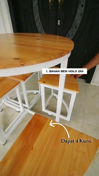 Jual Meja Makan Set 4 Kursi Diameter 80 cm | Meja Makan Minimalis | Meja Teras | Ongkir Murah ...