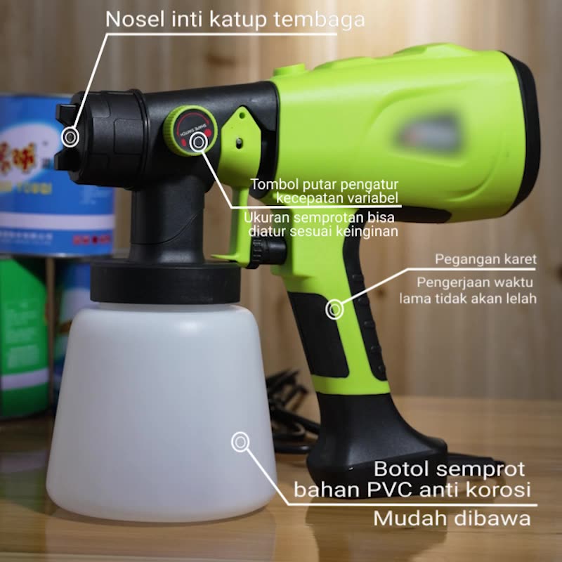 Jual ZPER Spraygun Cat Semprot Listrik 400W Sprayer Elektrik 1300ml ...