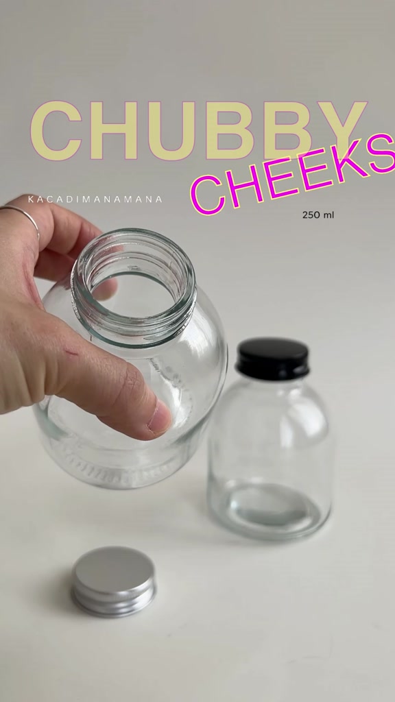 Jual Botol kaca CHUBBY estetik aesthetic 250ml 350ml - botol kopi juice ...