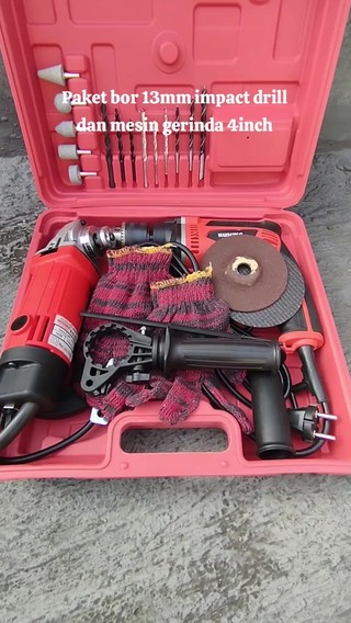 Jual KUSUKA Bor + Gerinda Box!! Bor 13mm + Gerinda 4inch + Mata Bor ...