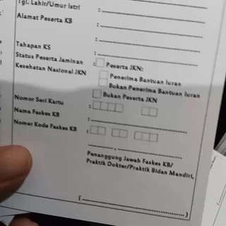 Jual Kartu Peserta KB (Keluarga Berencana), KARTU KB, KARTU KKB, KERTAS ...