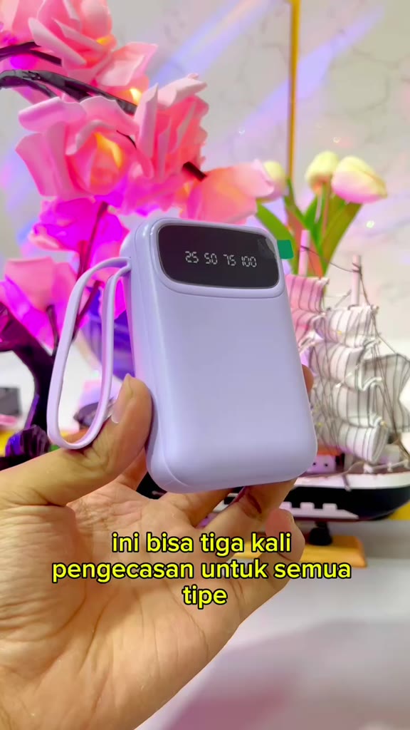 Jual HZSUM LENTIVEN PowerBank 20000mAh Mini With 4 kabel Fast Charging ...