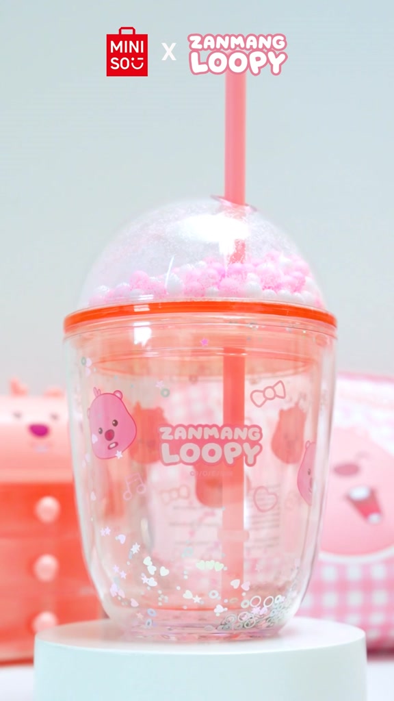 Jual Miniso x ZANMANG Loopy Collection Botol Dengan Jerami Plastic ...