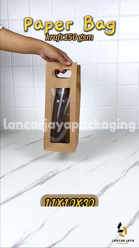 Jual Paper Bag Mika Tas Kado Kertas Kraft Coklat Kantong Jinjing ...