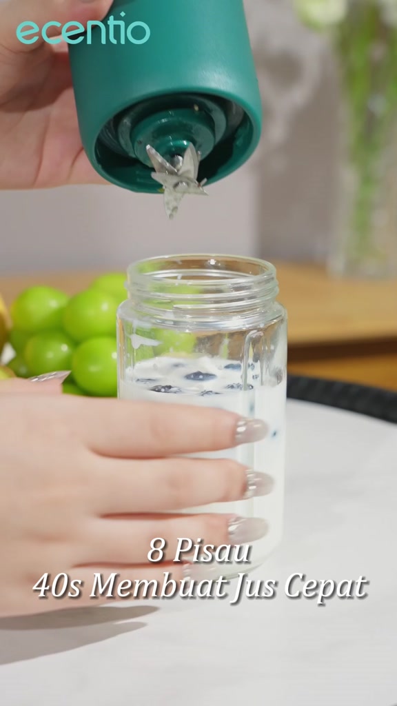 Jual ecentio Kaca blender 8 Mata Pisau Portable 380+380ml Usb Juicer Mini Multifungsi | Shopee ...