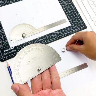 Jual Penggaris Busur Derajat / Sudut Besi / Stainless Steel Protractor ...