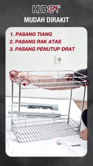 Jual HUBEN RD-2 400 RAK DAPUR 40CM PIRING GELAS BOTOL BUMBU DAPUR BAWAH ...