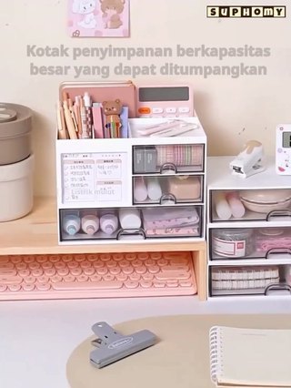 Jual Kotak Pensil Meja Laci Mini Kotak Alat Tulis Desktop Organizer ...
