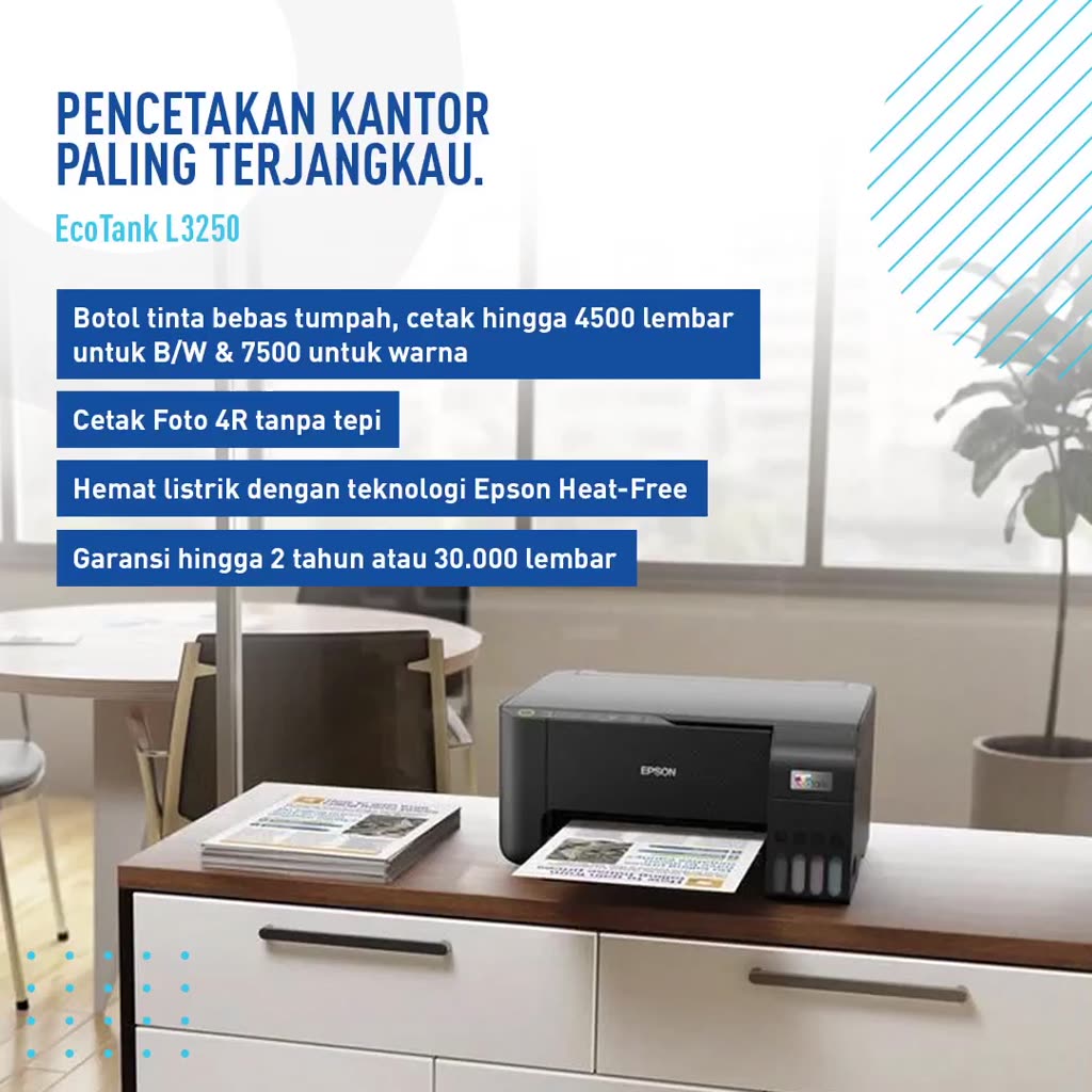 Jual Printer Epson EcoTank L3250 L 3250 L-3250 L3251 L 3251 Wifi Print Scan Copy | Shopee Indonesia