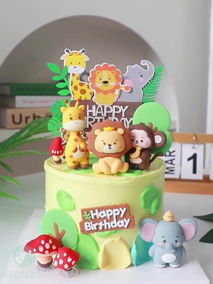 Jual Topper Kue Lucu Hewan Safari Baru Hutan Singa Gajah Monyet Untuk ...