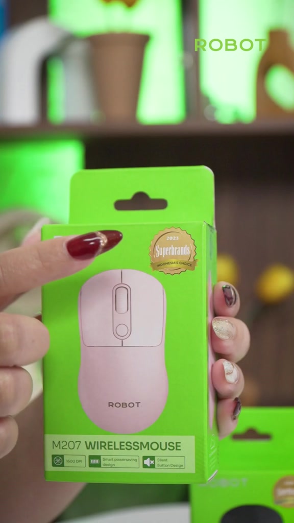 Jual Robot Mouse Wireless Silent Click 2 4ghz Optical 1600dpi Split Wireless Mouse M207 Original