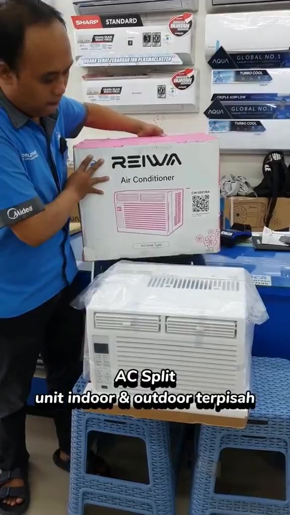 Jual REIWA AC PORTABLE WINDOW REIWA CW 0501 RA / CW0501RA 1/2 PK 0.5 PK ...
