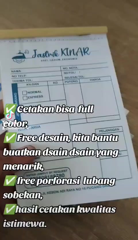 Jual nota custom 2 ply full color nota custom nama logo ukuran sedang 1 ...