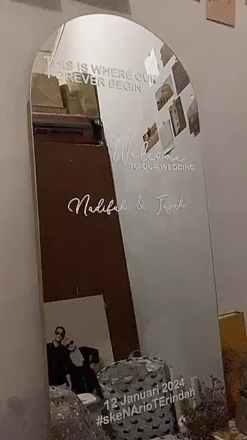 Jual Sticker Mirror wedding sign | Stiker cermin nikah | stnad mirror ...