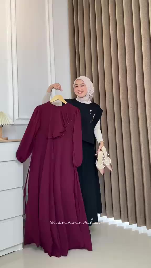 Jual Qome - Dress Naomi / dress rempel /dress kondangan / dress ceruty ...