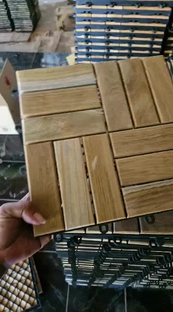 Jual Ubin Kayu Dekorasi Interior Lantai Kayu jati 30x30cm new model ...