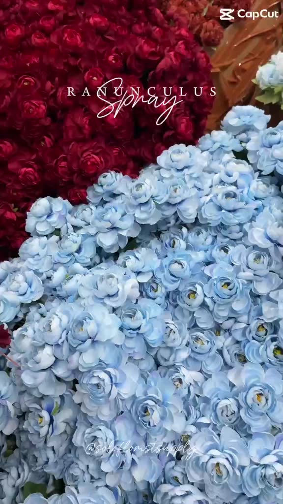 Jual RANUNCULUS SPRAY X3mawar bulat rose artificial flower Bunga Palsu ...