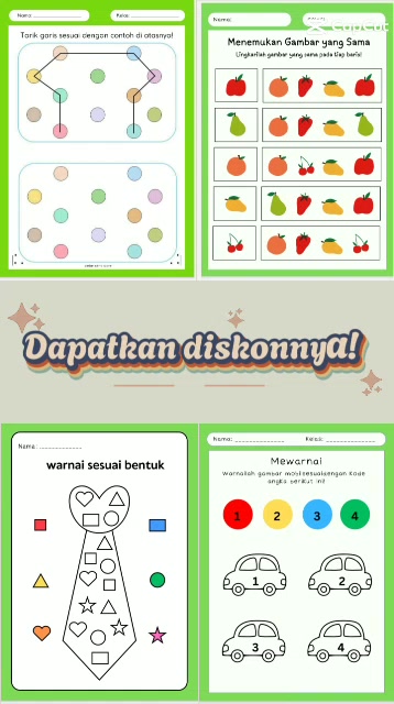 Jual Worksheet Coding Anak PAUD TK 50 Lembar A4 & A5 Belajar Dasar ...