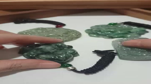 Jual 068C CARVING Natural Burma Jade Wuji Dragon Ruyi Flower Landscape ...