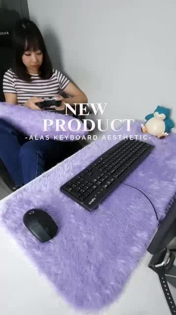 Jual ALAS KEYBOARD KOMPUTER/DESKPAD/MOUSEPAD BULU AESTHETIC PREMIUM ...