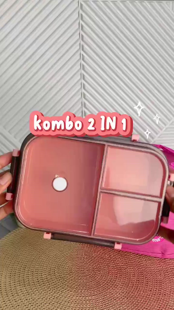 Jual Eatkit Set Kotak Makan 3in1 Lunch Box Susun 2 Tingkat 3 Sekat Anti Tumpah Free Sendok Garpu ...