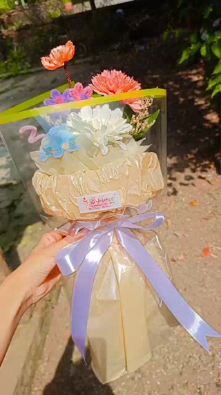 Jual korean round buket / buket bulat artificial / buket bunga ...