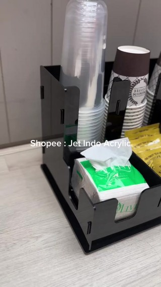 Jual Rak Paper Cup Akrilik Complete / Organizer Paper Cup 12 Slot ...