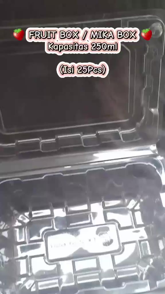 Jual Fruit Box / Mika Box Buah Strawberry Kapasitas 250ml / 500ml Bahan ...