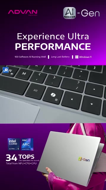 Jual ADVAN Laptop AI Gen Ultra With Ai 14'' Intel Core Ultra 5 125H ...