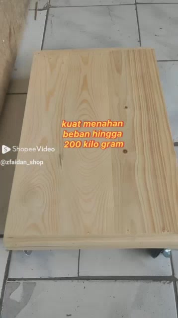 Jual papan troly kayu jati belanda / alas papan kayu dengan roda 2inch ...