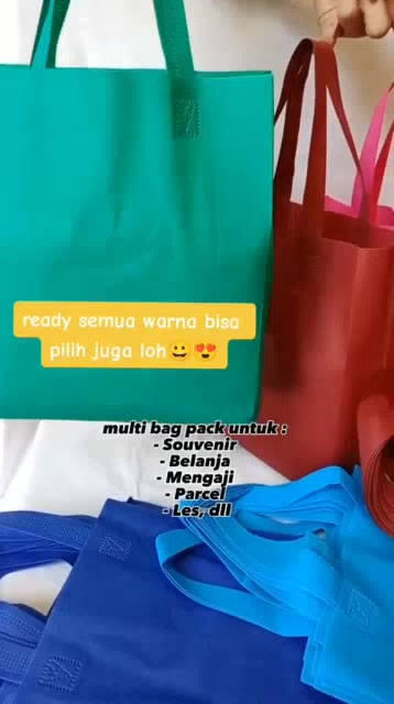 Jual Tas Spunbond Goodie Bag 25x35x8 cm POLOS / Goodie Bag Tebal 70gsm / POLOS Goodie Bag Handle ...