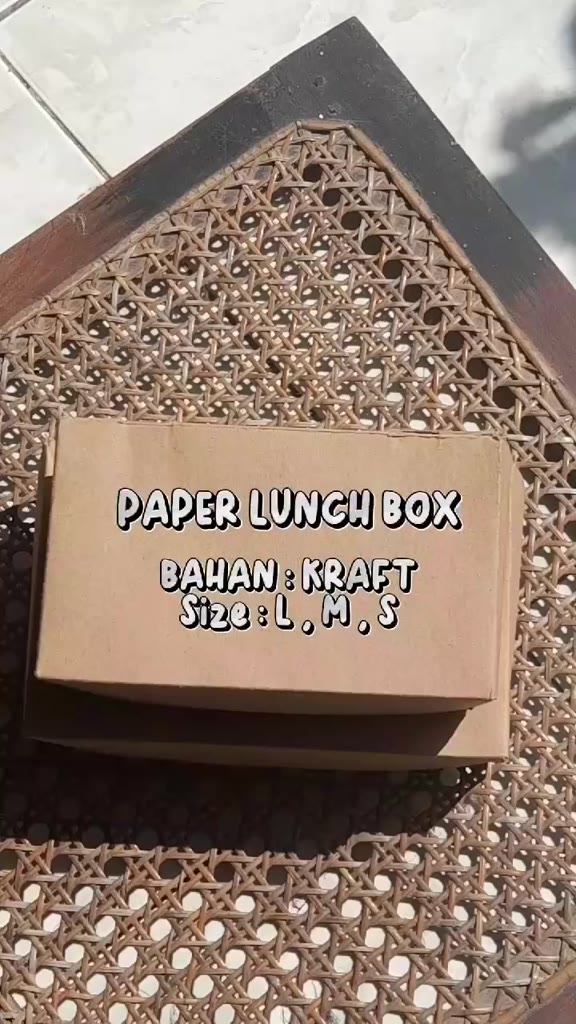 Jual (100 PCS) Paper Lunch Box Kotak Makan Ukuran M 16x9x5 cm (Lunchbox ...